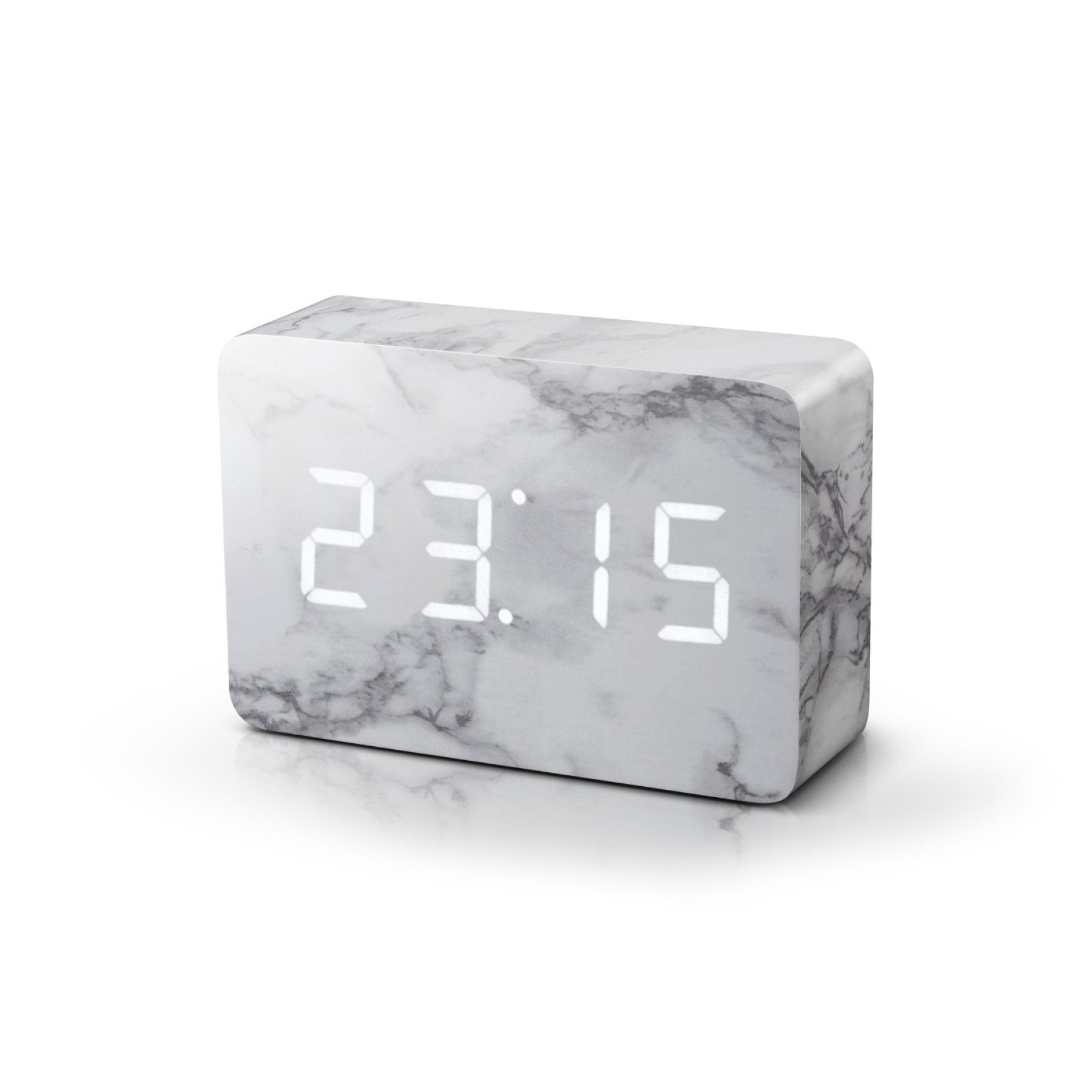 Gingko Brick Click Clock Marble Wecker Stein | AMBIENDO