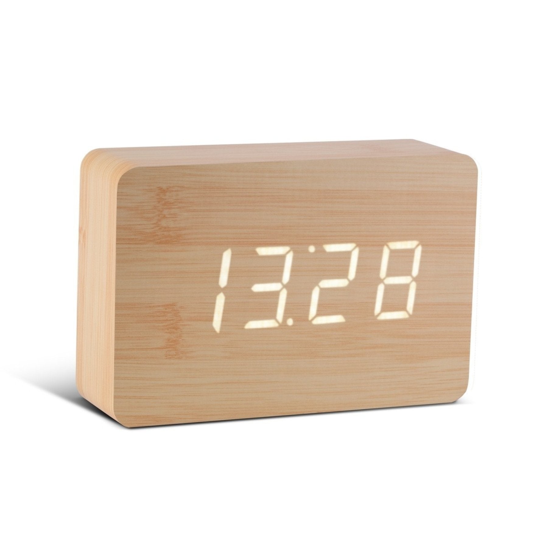 Gingko Brick Click Clock Beech Wecker - Holzoptik | AMBIENDO